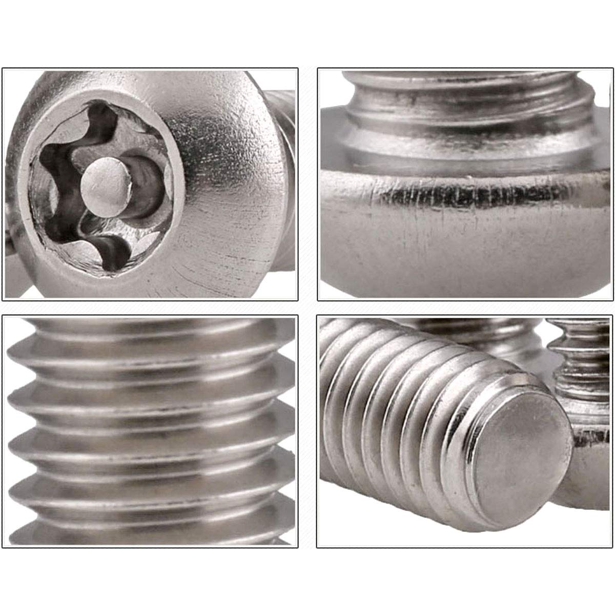 M6x16mm Stainless Steel Button Head Torx Security Anti Theft Screws(20Pcs)