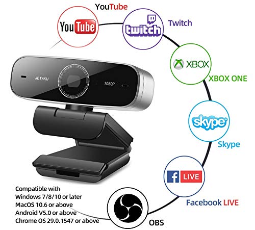 60Fps Autofocus Webcam-HD 1080P Computer Camera With Microphone For Desktop,Streaming Webcam with Beauty Effect For Gaming Conferencing,Web Camera Mac Windows PC Laptop Xbox Skype OBS Twitch YouTube
