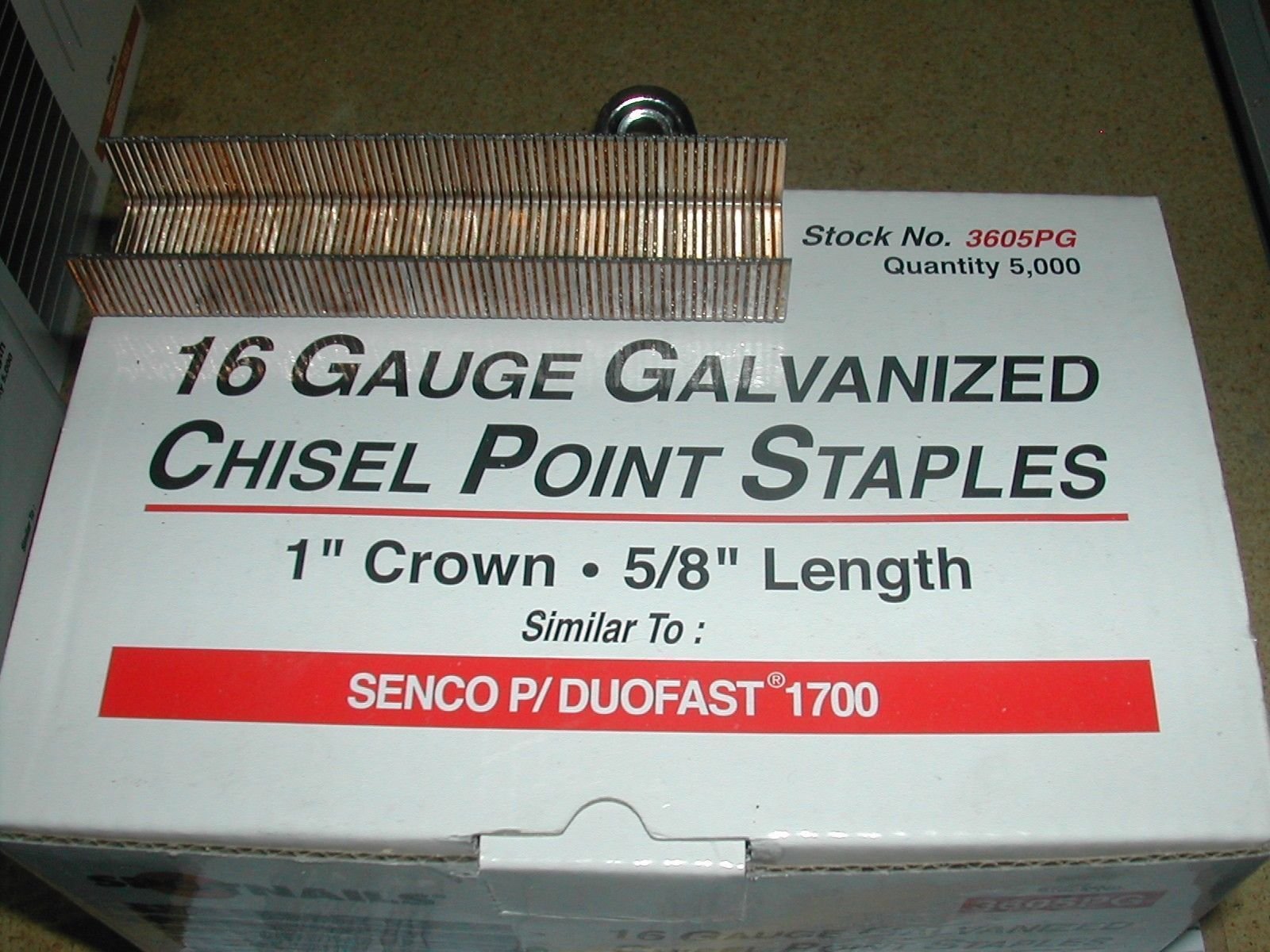 Spotnails 3605PG Wide Crown Staples Senco, DuoFast, Hitachi Type 5/8" Case