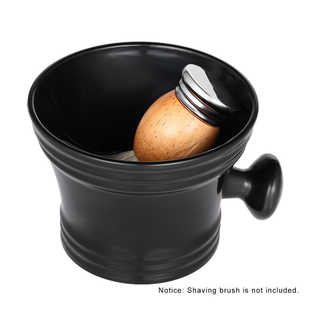 Shaving Mug Anself Man's Plastic Shaving Bowl with Handle Soup Bowl Barber Cleaning Soup Cup for Razor