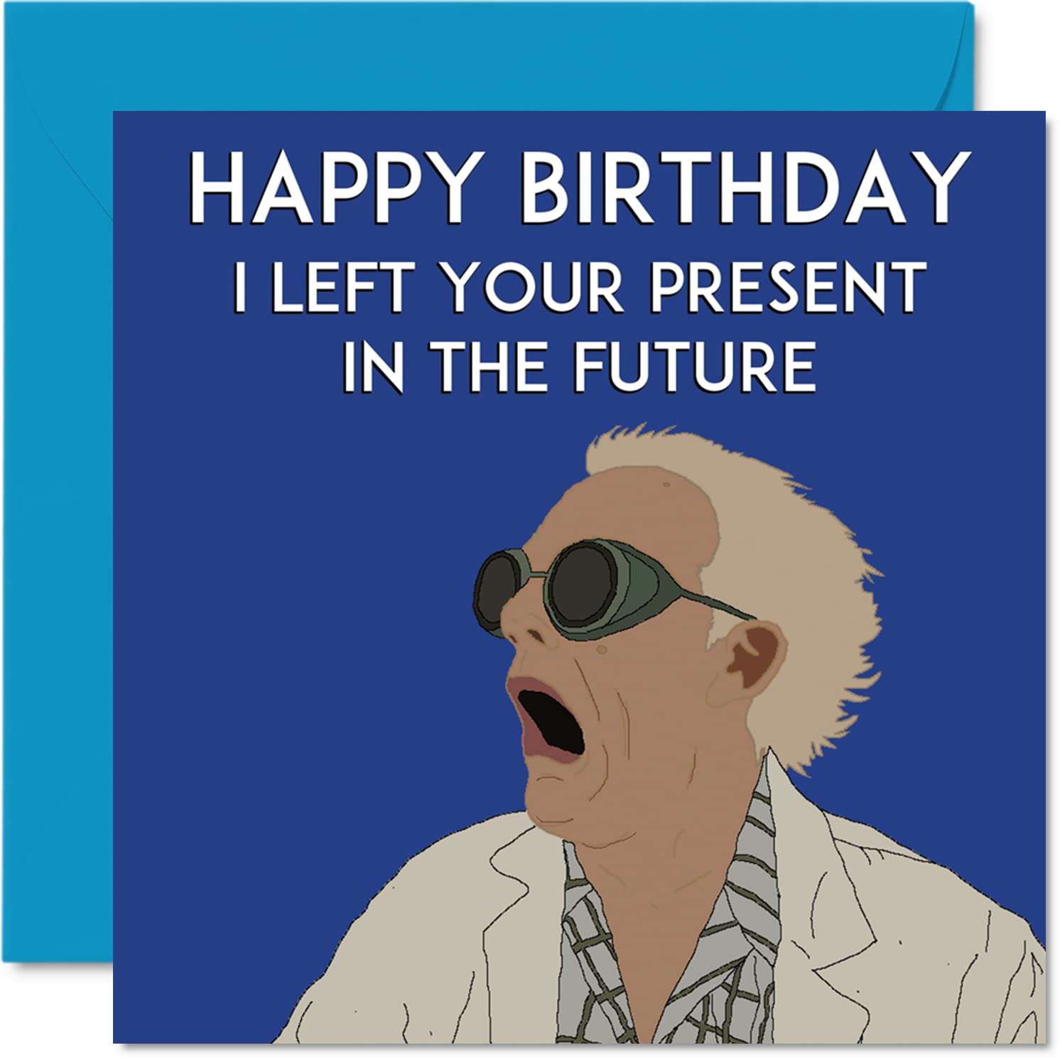 Funny Birthday Cards for Women Men - Great Scott - Happy Birthday Card for Mom Dad Papa Pops Brother Sister Grandma Grandpa Uncle Step Dad, 5.7 x 5.7 Inch Joke Humor Rude Greeting Cards