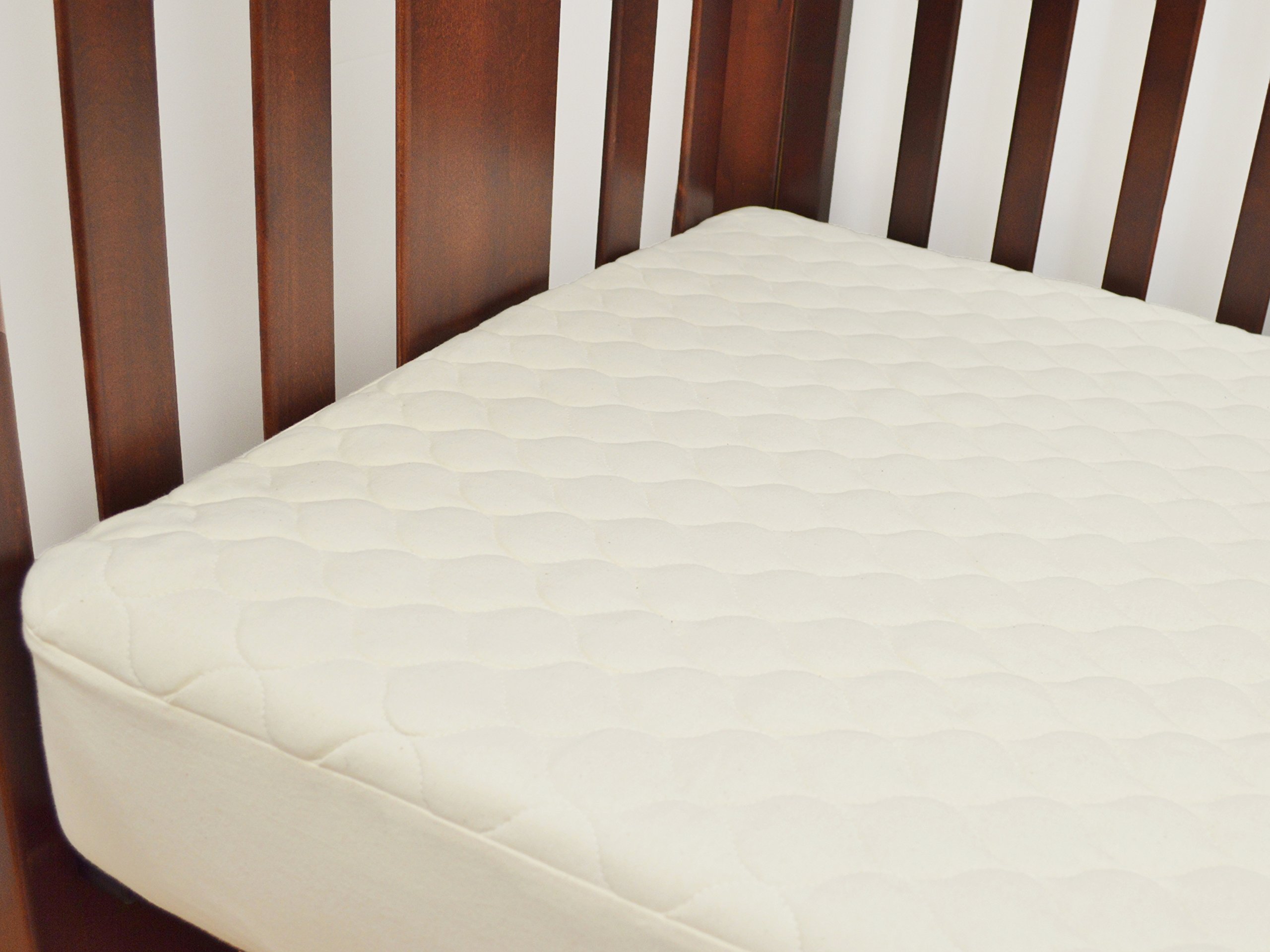 American Baby Company Waterproof Crib and Toddler Mattress Protector, Quilted Fitted Protector Pad Cover made with Organic Cotton Top Layer, 52“ x 28"