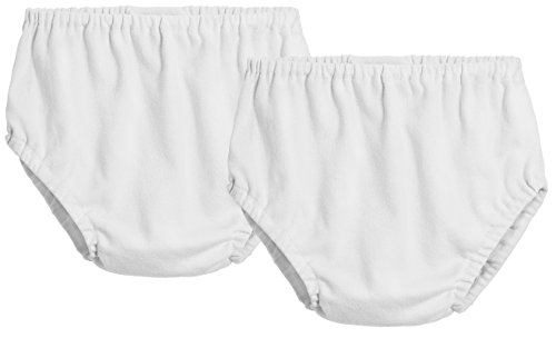 Made in USA 2-Pack Baby Girls and Baby Boys Unisex Diaper Covers Bloomers Soft Cotton, White/White, 6/9M