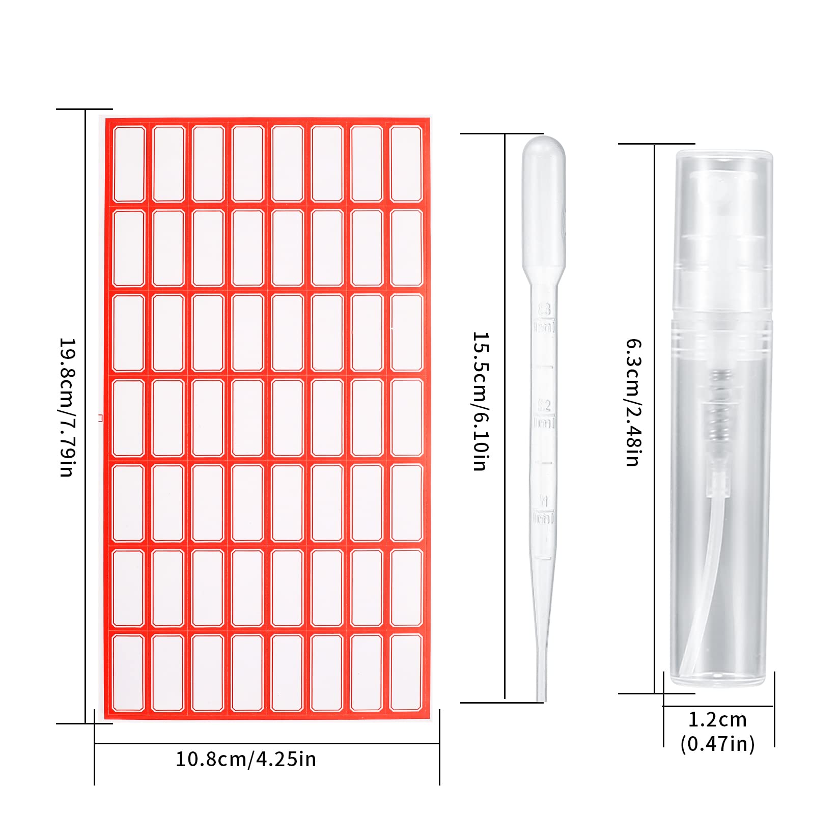 35 Pcs 3ml Mini Spray Bottles, Mini Clear Plastic Spray Bottle Empty, Travel Perfume Fine Mist Atomizer Spray Bottles Refillable, Small Empty Sample Containers for Travel, Perfume, Essential Oils