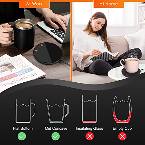 Coffee Mug Warmer, Coffee Warmer with 2 Temp Settings, Candle Warmer w/Auto Shut Off&1-12H Timer, Coffee Warmer for Desk Home Office, Coffee Cup Warmer for Coffee, Beverage, Milk, Tea, Hot Chocolate