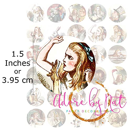Alice in Wonderland Sticker Labels - Vintage Envelope Seal and Party Favor Collection - Set of 50