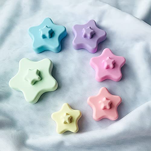 Baby Step Silicone Baby Stacking Rings - Teething Rings Toy, Star Shaped Soft Sensory teether, Early Developmental Educational Baby Travel Toy 6 Pieces Portable Montessori Toys
