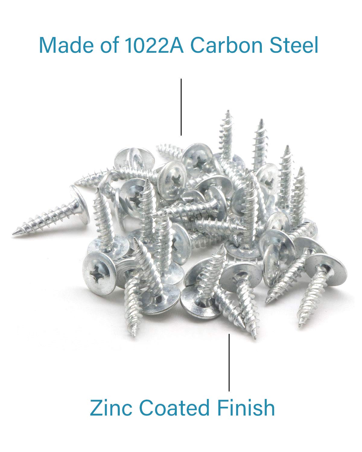 IMScrews 200pcs #8 x 3/4" Truss Head Screws Standard Thread Self Tapping Screws Wood Work MDF Zinc