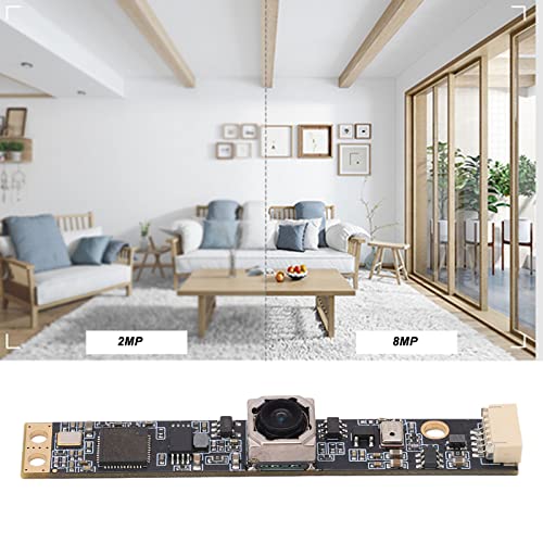 8MP Autofocus Camera Module, Drive Free 15FPS IMX179 HD Resolution Mini USB Camera Board 115 Degree Distortion Free Focus with Digital Microphone for Computer
