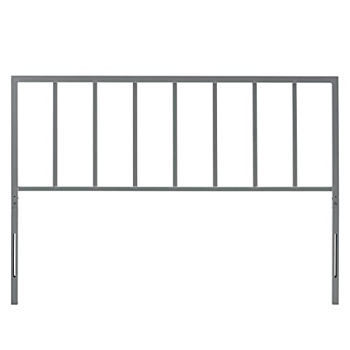 Modway Tatum Modern Farmhouse Metal Queen Headboard in Gray
