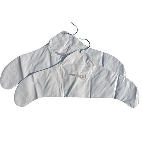 Coralpearl Inflatable Hanger Travel X 4, White Round Shoulder, Portable Folding Clothes Drying Rack in Metal Hook,Space Saving Coat Storage Set Non Slip Foldable for Home Car Camping Indoor Outdoor