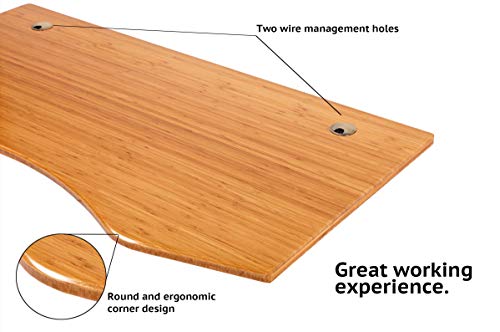 UNICOO Bamboo 55.1 x 27.6 inches Universal Table Top for Standard and Sit to Stand Height Adjustable Home and Office Desk Frames. (Bamboo Table Top-Nature)