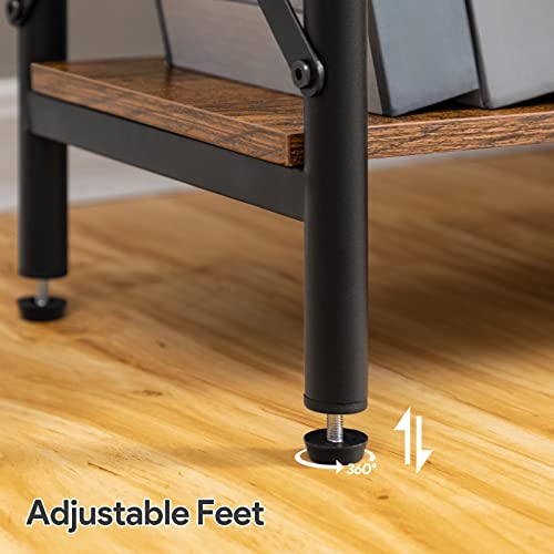 ALLOSWELL Nightstands Set of 2, End Tables with Storage Shelf, Bedside Tables X-Shaped Design, Side Tables for Living Room, Bedroom, 14.6 x 10.6 x 19.9 Inches, Easy Assembly, Rustic Brown ETHR2801S2
