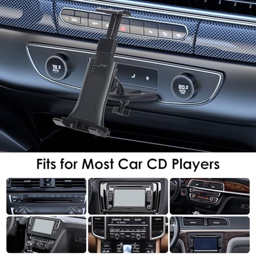 Car Phone Holder for CD Slot 4-11 In, Universal 360° Rotating CD Slot Tablet Mount Car Stand Compatible with Galaxy Tab S9 10 20 Series Pro, iPhone 12 12 mini 12 Pro Max 11 Series XR X 8, iPad