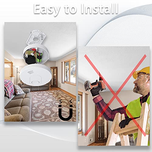 Andyssey Smoke Detectors,10 Year Lithium Battery Life Smoke Alarm with LED Lights,Photoelectric Sensor Fire Alarms Smoke Detectors with Test-Silence Button,GS508C 1 Pack