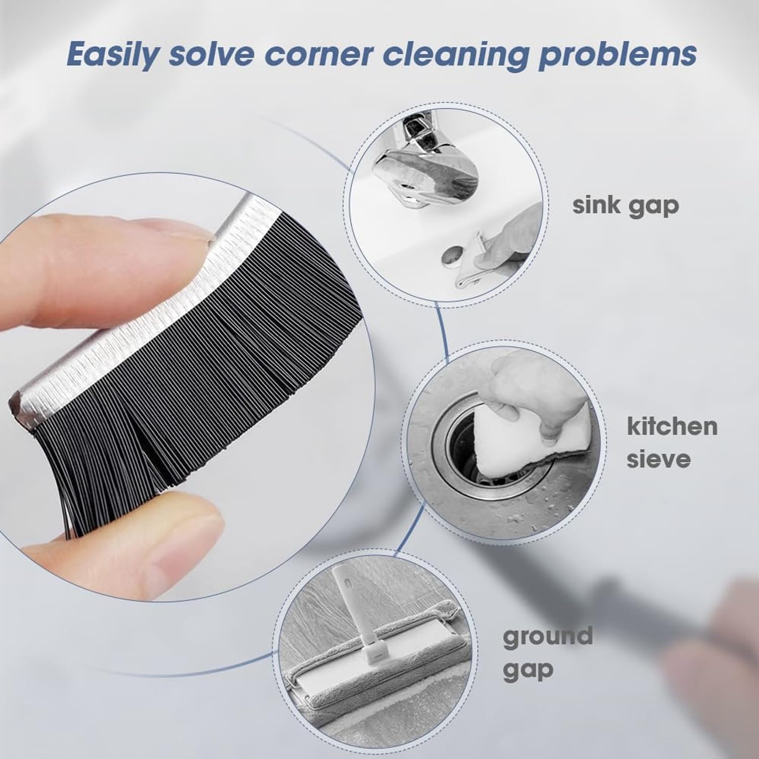 3 Pack Gap Cleaning Brush Crevice Cleaning Brush Tile Scrubber Grout Cleaner Brush Hard Bristle Brush for Kitchen Bathroom Shower Sink Tile Floors