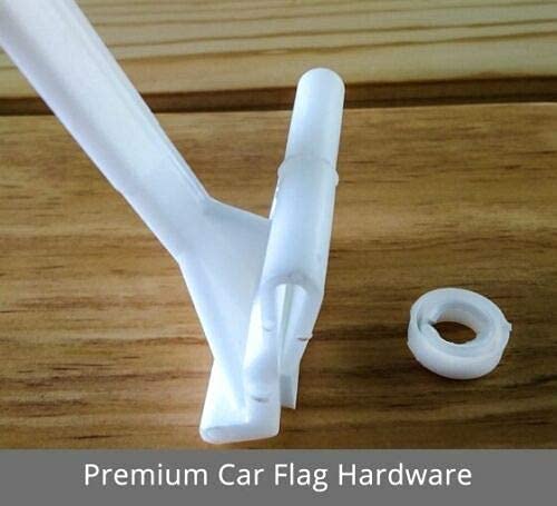 BANNER BUZZ MAKE IT VISIBLE Solid White Car Window Clip Flag Fade Resistant Vehicle for Patriotic, Sports Events, Parades - Premium - Double Side Printing (Pack of 100)