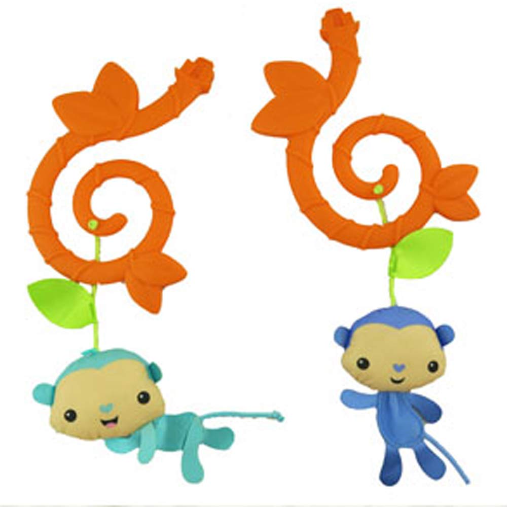 Replacement Parts for Rainforest Jumperoo - Fisher-Price Roarin' Rainforest Jumperoo CBV63 ~ Replacement Toys ~ Orange Vines with Blue Monkeys