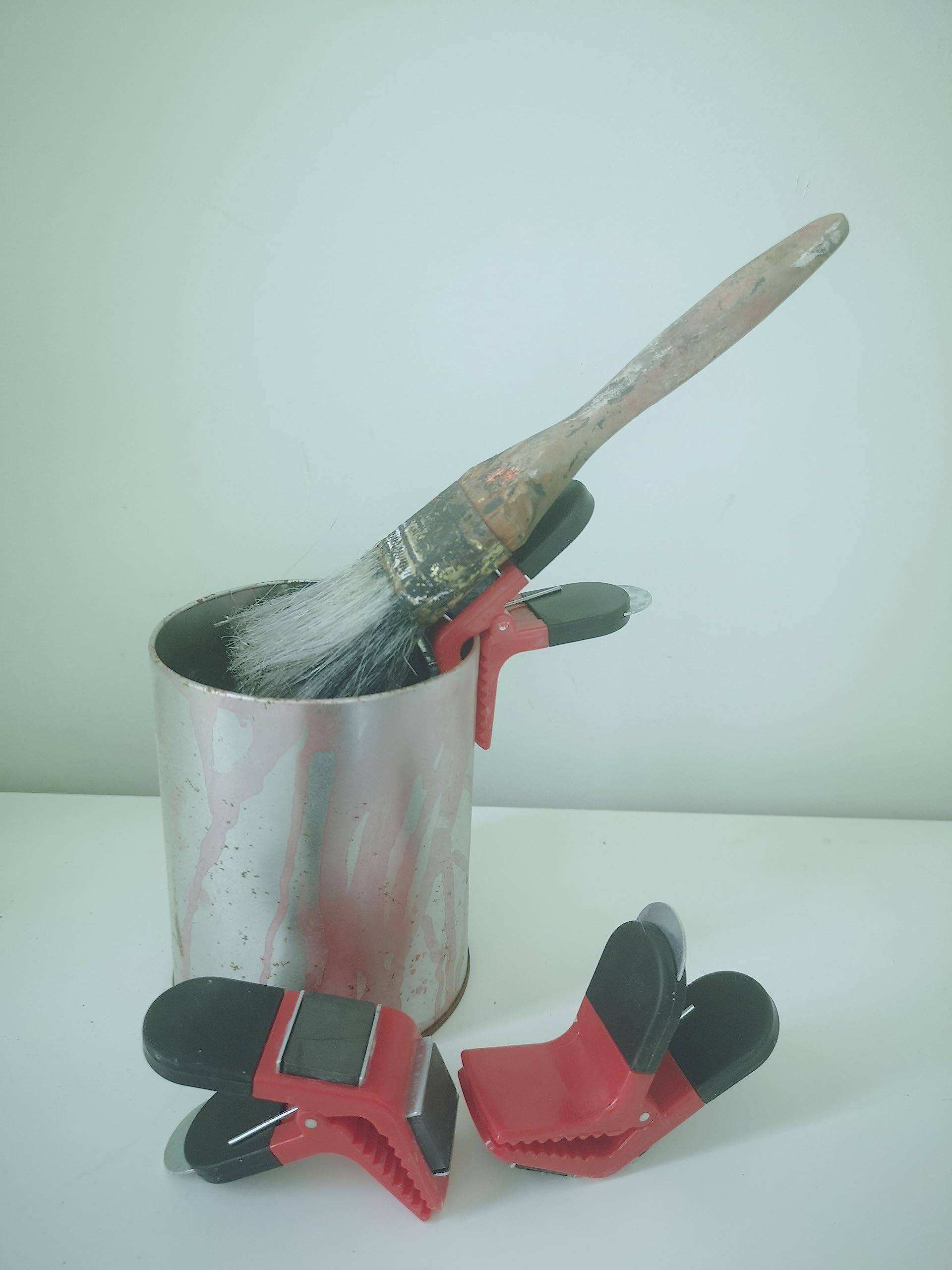 A99 3pcs Magnetic Paint Brush holder clip with Tin Opener DIY tools Red