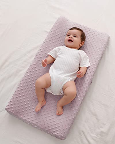 Changing Pad Cover, Soft Minky Dots Changing Table Sheets for Baby Boy and Girl, Diaper Changing Table Cover Fit 32"/34'' x 16" Pad (Sepia Rose)