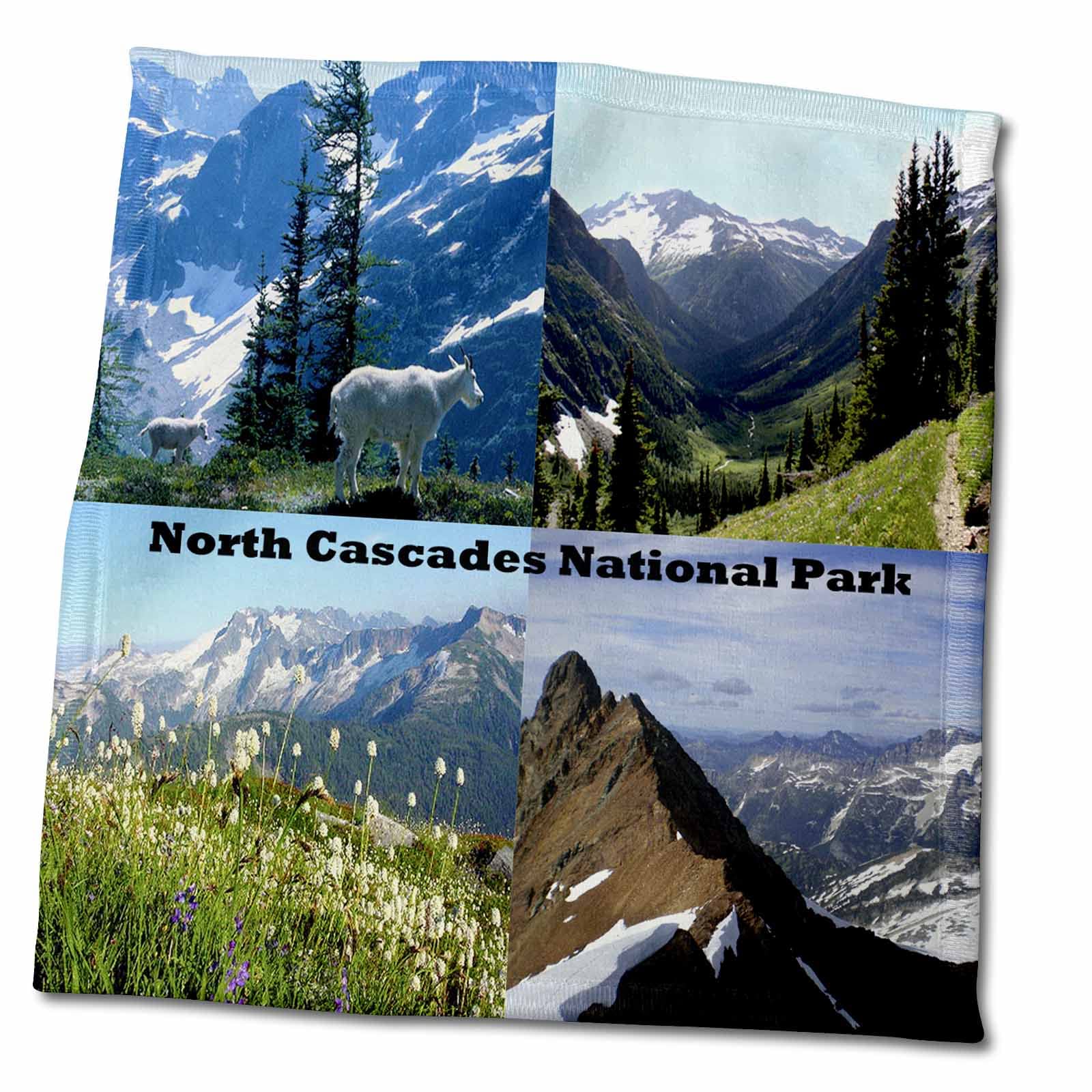 3dRose Passes, Basin and Peak Montage - North Cascades National Park - Towels (twl-156426-3)