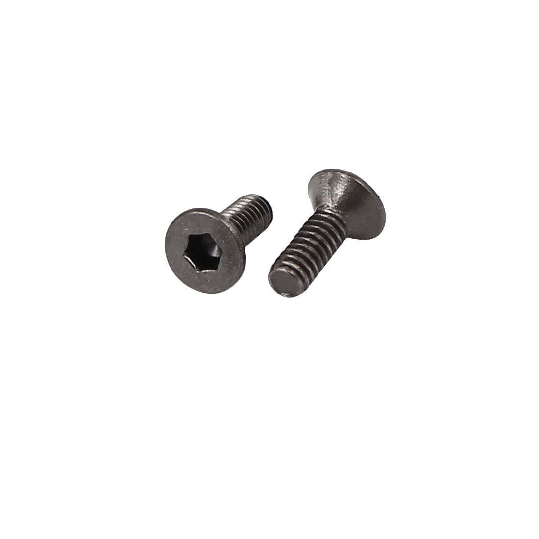 uxcell M2x6mm Black Nickle Plated Grade 10.9 Flat Head Hex Socket Cap Screw Bolt 50pcs