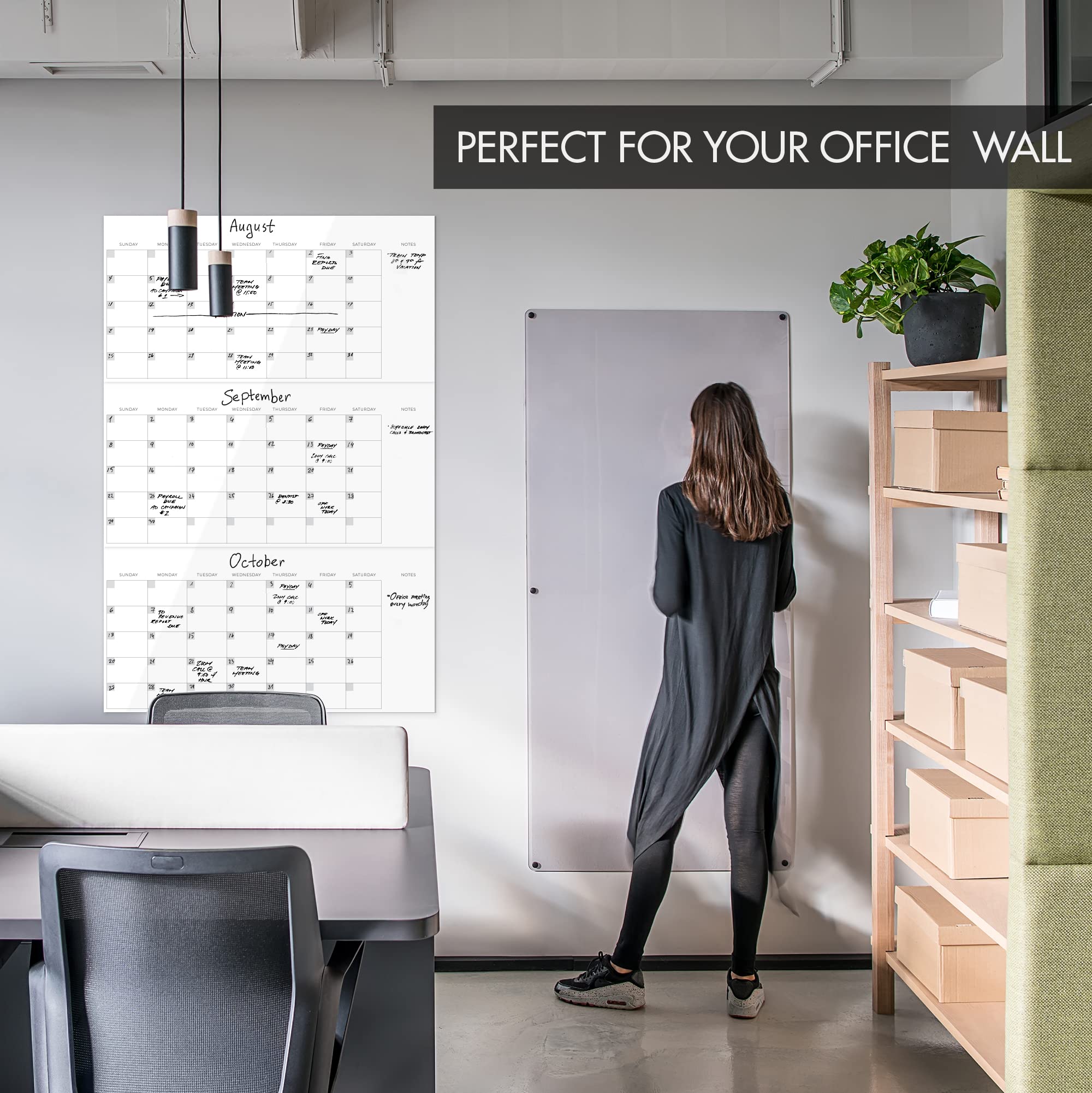 3 Month Dry Erase Wall Calendar for Easy Planning β Erasable 30" x 45" Calendar for White Boards - A Great Planner and Visual Organizer For Your Home or Office Wall