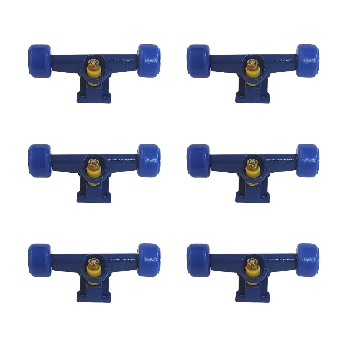 EBCO 6Pcs Fingerboards Skateboards Parts Spacer Trucks & 12 Bearing Wheels Blue - 32mm Width