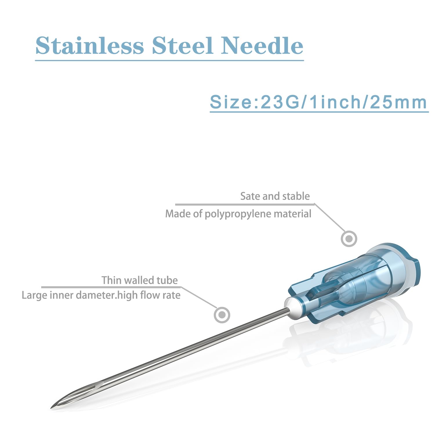 27 Gauge 1 inch Needle (100Pack) Lab Dispensing Accessories,Individual Package,Suitable for Refilling Liquid, Inks