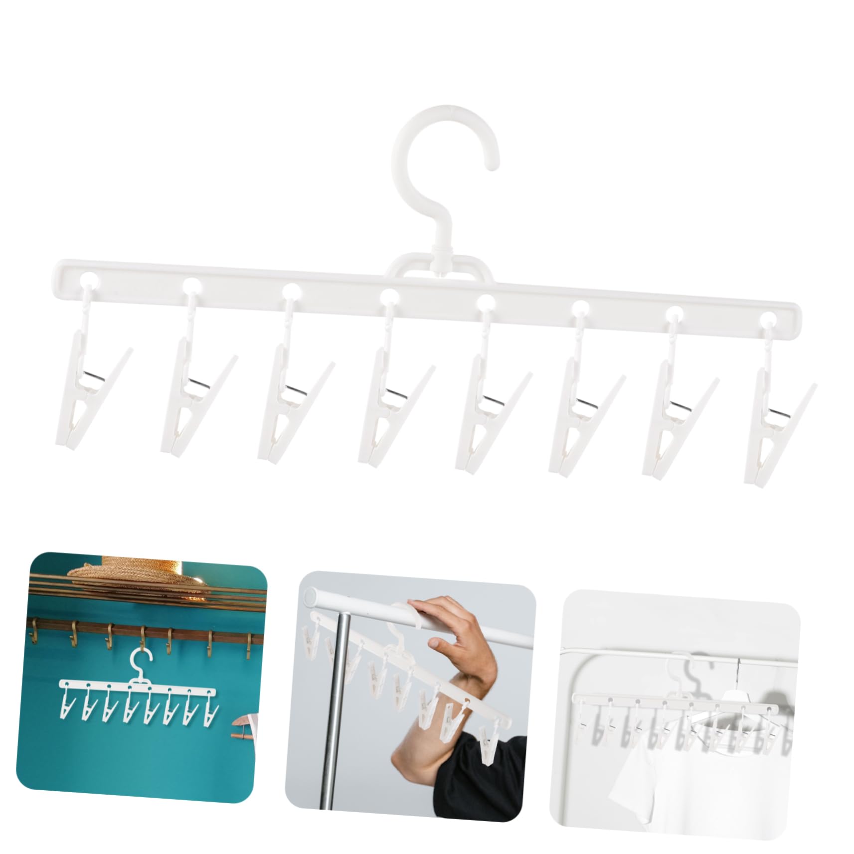 STOBAZA 3pcs Home Hanger Drying Clothespins Clip Foldable Sock Towels Windproof Clips for Saving Racks Dark Multi-Purpose with Travel Socks Hangers Underwear Clothes Green Space Bras