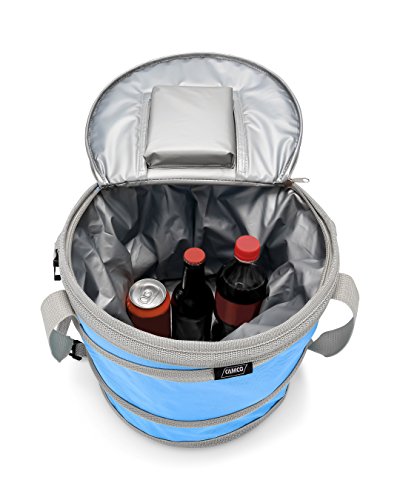 Camco Pop-Up Cooler | Lightweight, Waterproof and Insulated Pops Open for Use and Collapses Flat for Storage | Ideal for the Beach, Pool, Camping, Tailgating and Travel | Blue (51995)