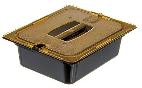 Carlisle FoodService Products 10431U13 StorPlus High Heat Universal Handled Food Pan Lid, Half Size, Amber