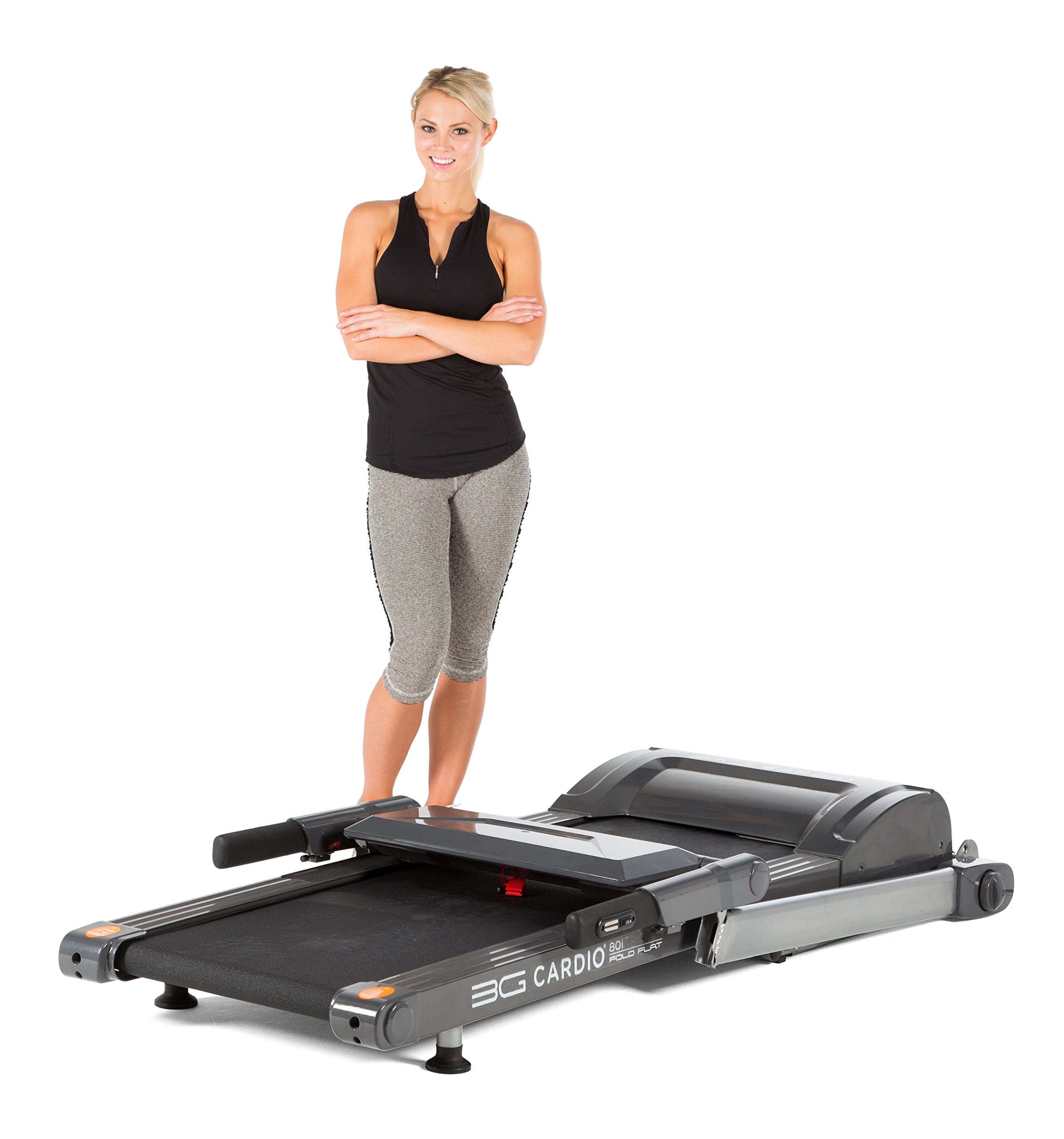 3G Cardio 80i Fold Flat Incline Treadmill - Folds Flat Storage Treadmill - Store Under a Bed - Compact Runner's Treadmill - 325 LB User Capacity
