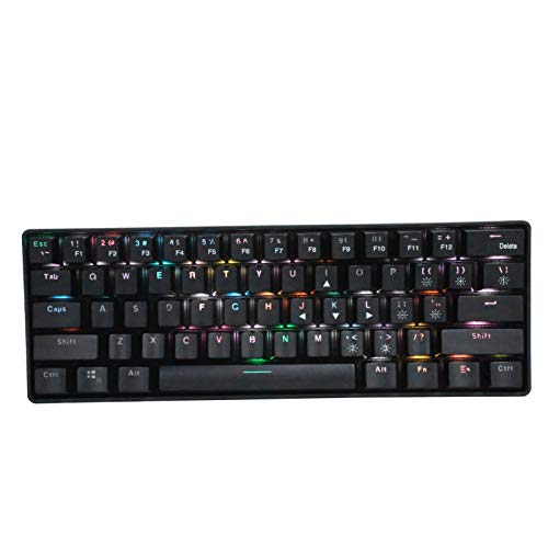Mechanical Gaming Keyboard, 19 RGB Backlight Modes Gaming Keyboard 61 Keys for Computer Laptop for Pc Gamer