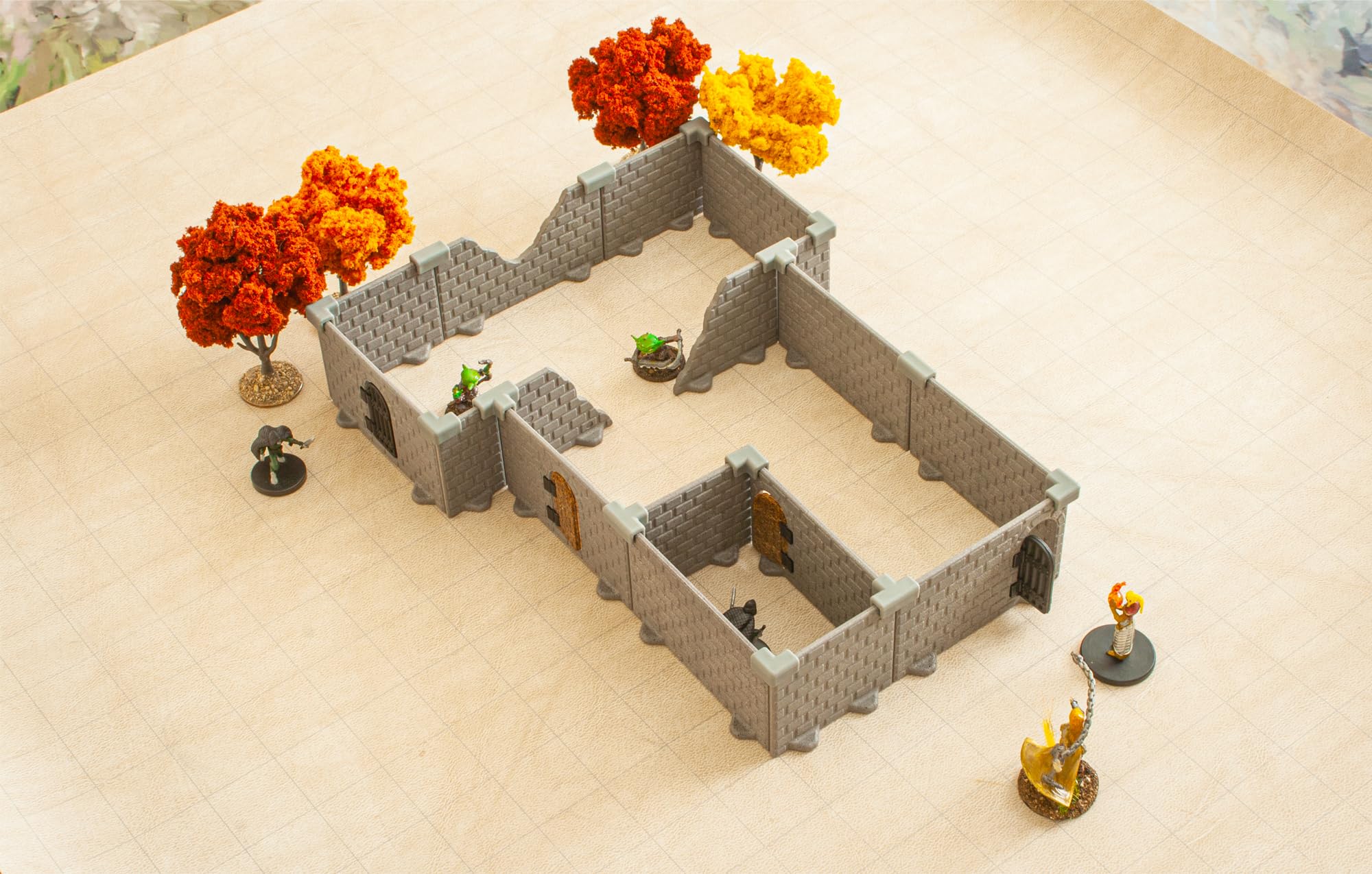 Mini Ruins Dungeon Kit - Dungeon Castle Cavern Terrain for RPGs, Dungeons & Dragons (DND), Pathfinder, War Gaming, and More! - by DCD (21+pcs, 0.6sqft, 4rooms)