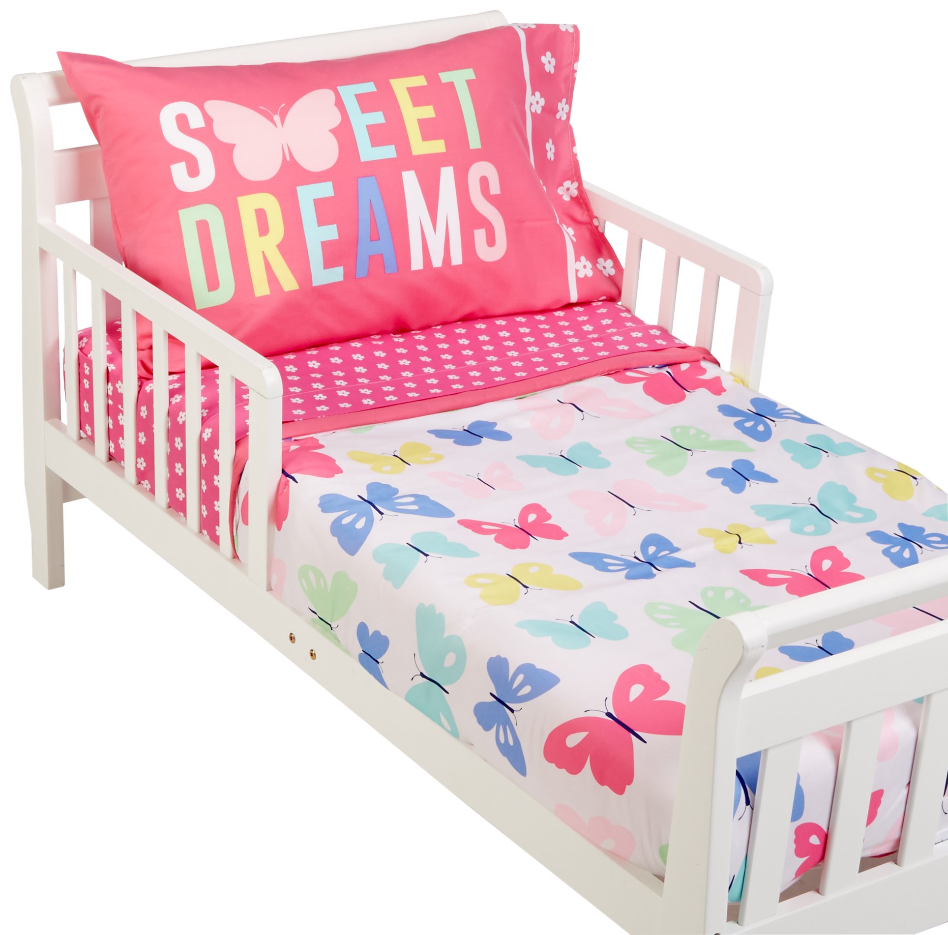 Carter's 4-Piece Toddler Set, Pink/White Butterflies, 52" x 28"