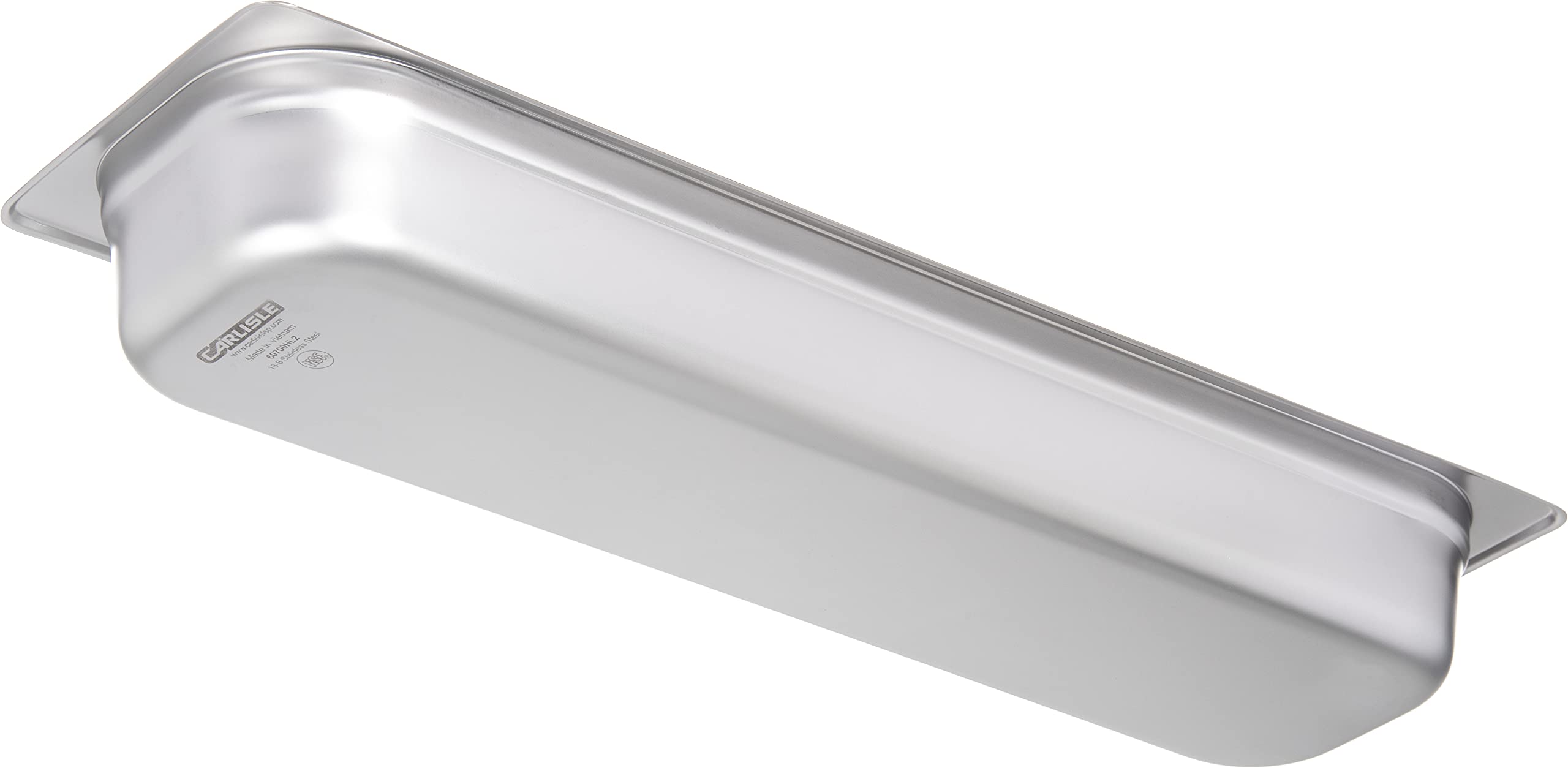 Carlisle FoodService Products Durapan Long Steam Table Pan for Catering, Hotel, and Restaurants, Stainless Steel, 1/2 Size 2.5 Inches Deep, Silver, (Pack of 6)