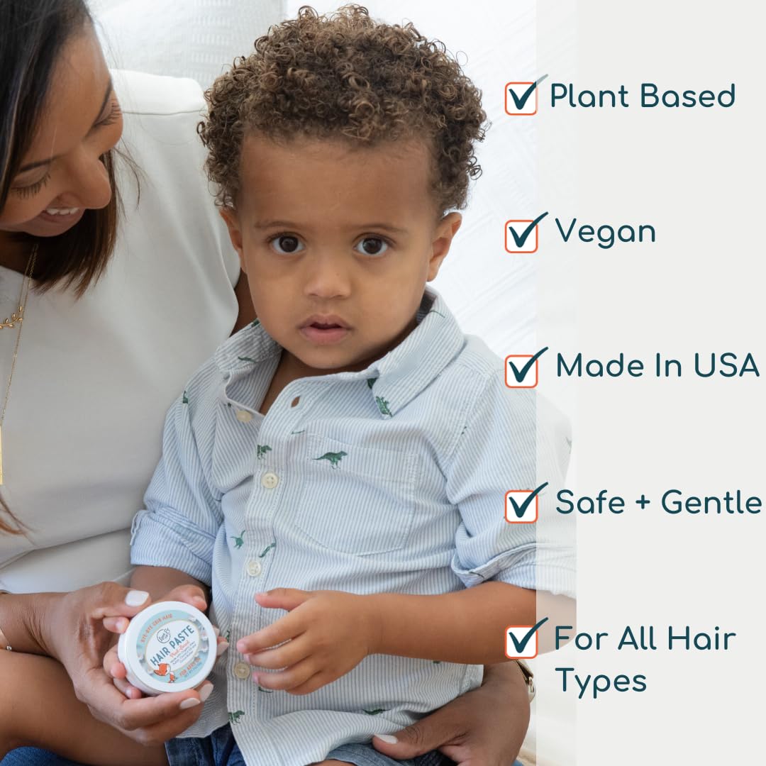 LANE & CO. Hair Paste - Plant-Based Styling Paste for Babies, Toddlers, Kids - Natural & Organic Formula, Safe & Non-Sticky, Tame Bed Head & Flyaway Hair, 2oz