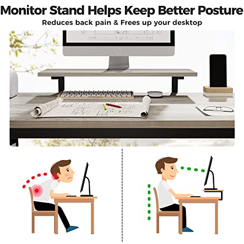 55 Inch Oak Grey Home Office Computer Desk with Monitor Stand Storage Shelves, Work Study Writing PC Gaming Table Large Workstation with Sturdy Black Metal Frame Dual Pegboard Organizers & Accessories