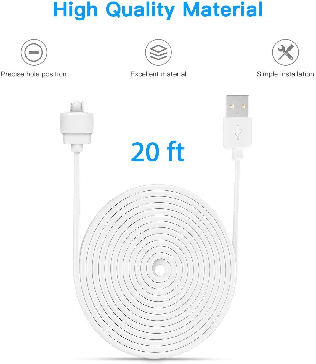 VOMENC 20ft/6m Charger Cable for Blink Mini, Power Extension USB Cable Compatible with Blink Mini Indoor Plug-in Camera Extension Cable(Blink Mini Camera is not Include)