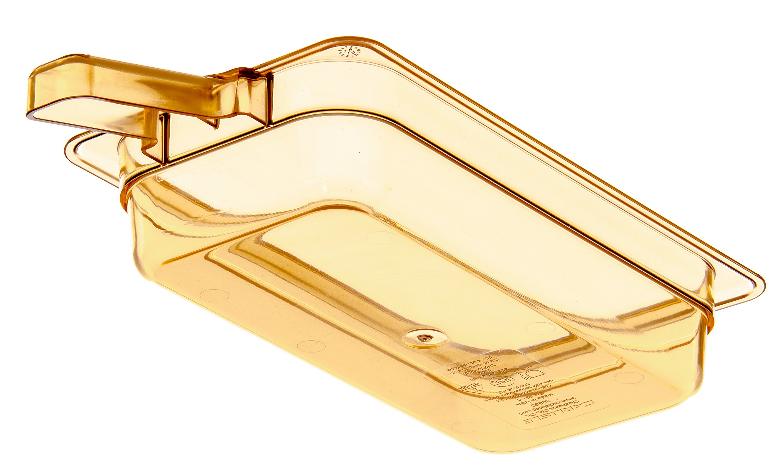 Carlisle FoodService Products 30860H13 StorPlus High Heat Food Pan with 1 Handle, 2.5" Deep, Third Size, Amber