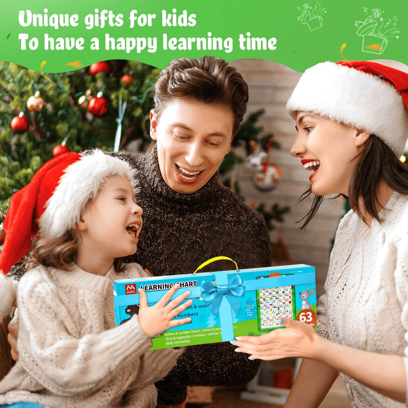 Educational Toys for 2 3 Year Old Boys Gifts: Interactive Alphabet Wall Chart Learning ABC Poster for Toddlers Ages 1-3, Christmas Birthday Gifts for Girls 2-4