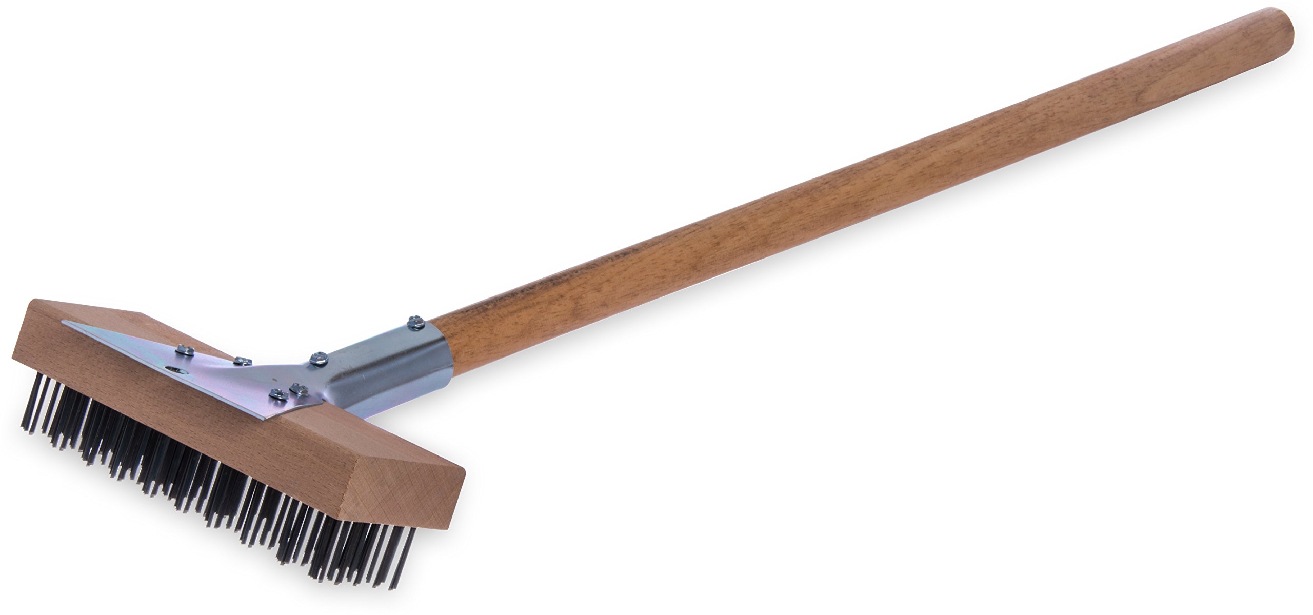 Carlisle FoodService Products 36372500 Oven and Grill Brush with Scraper, Flat Wire Stainless Steel Bristles, 8" Length x 2-5/8" Width Block, 1-1/4" Bristle Trim, 30" Overall Length