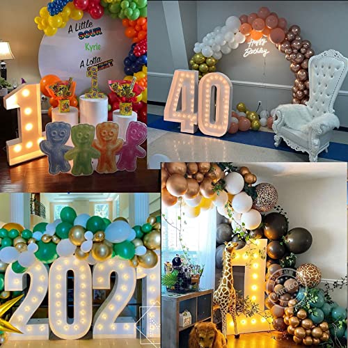 4FT Marquee Light Up Numbers Pre-Cut Frame Giant Marquee Numbers 1, Mosaic Numbers for Balloons, Two 20th 21st Birthday Decorations, 22nd Birthday Party Decor, 2023 Graduation Decorations