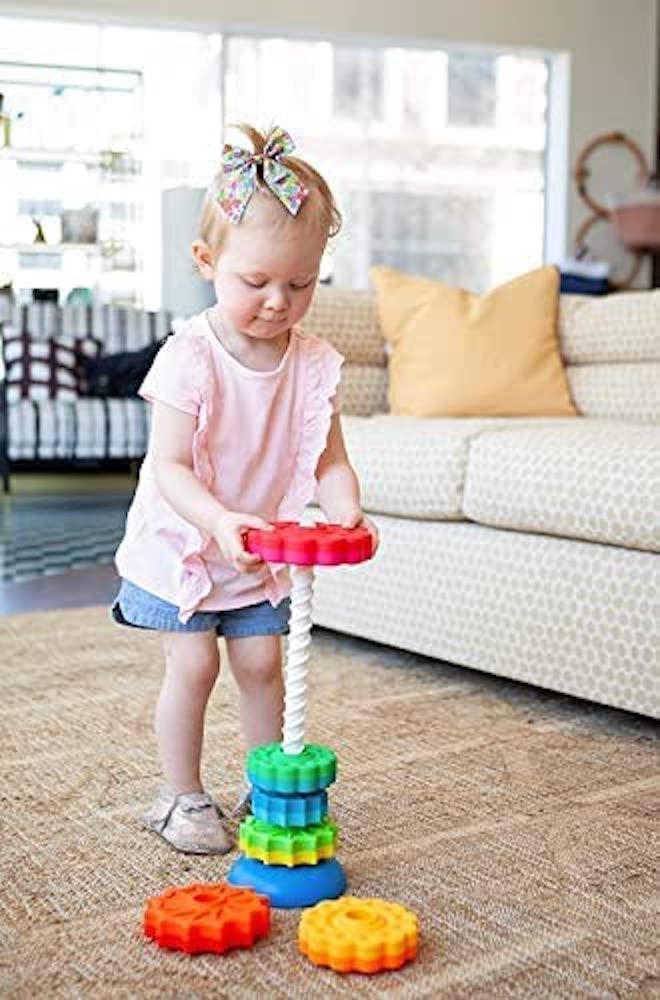 BornCare Kids Spinning Spiral Stacking Toy for Baby Toddler Kids. Durable Colorful Toy Pre K