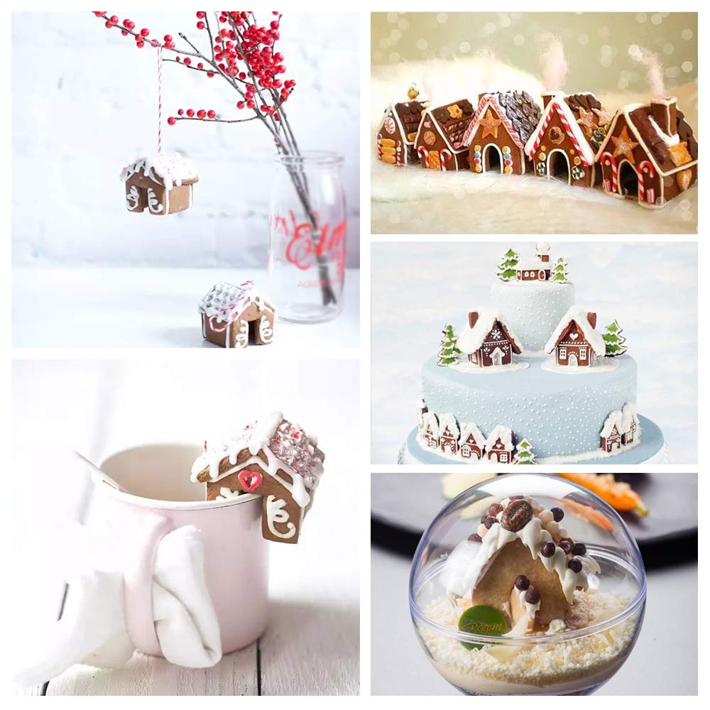 3Pcs Christmas House Cookie Cutter Set, Mini Ginger House Stainless Steel Cookie Cutter, Chocolate Little House Biscuit Mold, DIY Baking Decorating Tools