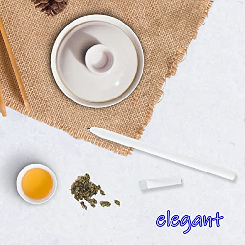 Zog Kraft Paper Barrel Writing Pen,Eco-Friendly Pens,Ballpoint Pen 1.0mm Fine Point Pen,Blue Ink 10pcs (White)