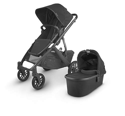 UPPAbaby Vista V2 Stroller - Jake (Black/Carbon/Black Leather) + Piggyback for Vista & Vista V2