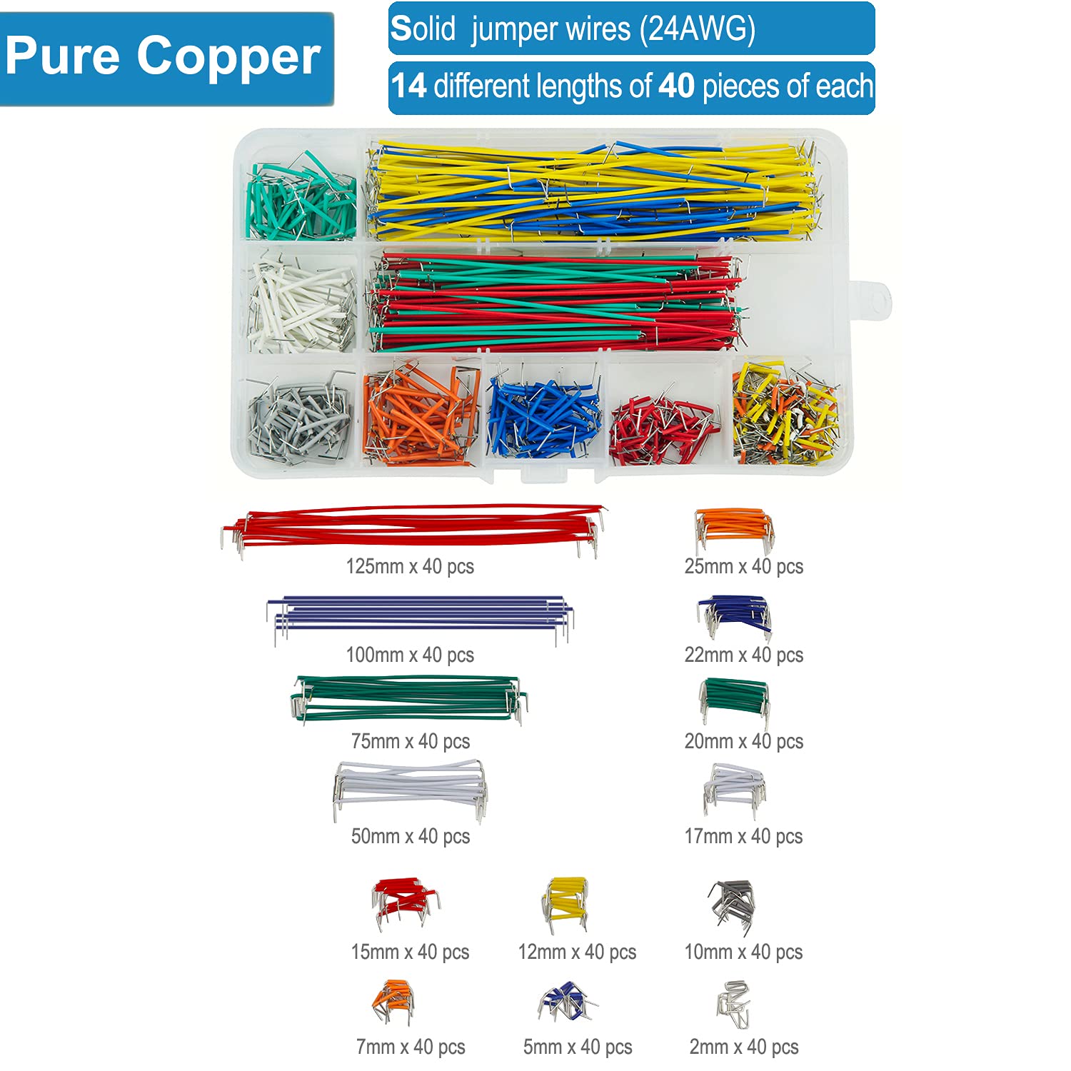Testeronics 24AWG 560 PCS Jumper Wires Kit with 6PCS Tweezers for Arduino or Raspberry Pi,Breadboard Prototyping Solder Circuit,Electronics Experiment