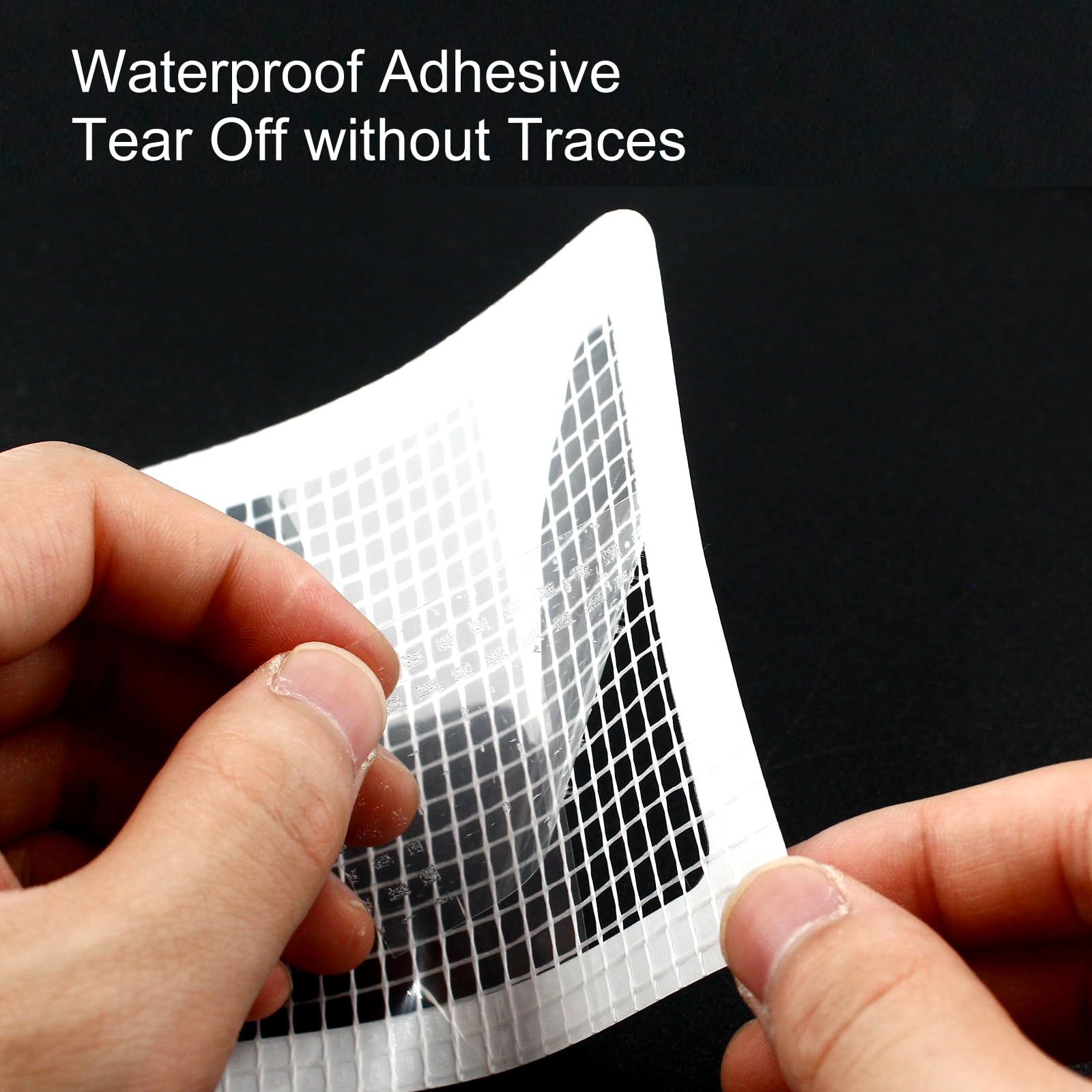 Waziaqoc 25PCS Disposable Shower Drain Mesh Stickers, Square Hair Strainers Catcher Bathtub Collector Sticker for Bathroom(Length:100MM/4)